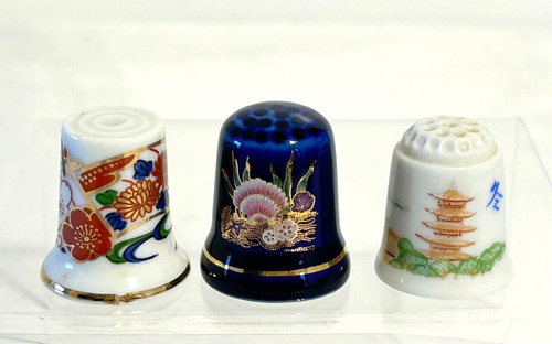 Florida Souvenir Thimble Lot of 3 Ceramic Vintage Key West Epcot Japan ...
