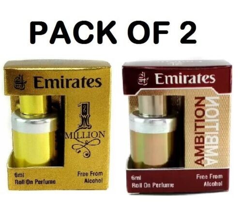 1 MILLION + AMBITION Emirate Roll On ARABIAN Attar 6ml Alcohol-Free ...