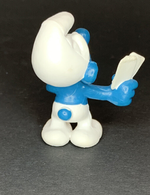 Smurfs Card Player Smurf 20056 Vintage Figure Rare PVC Toy Casino Poker ...