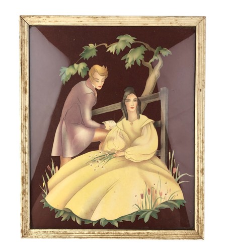 Antique Brewster Litho Victorian Couple Morris & Bendien Framed Print ...