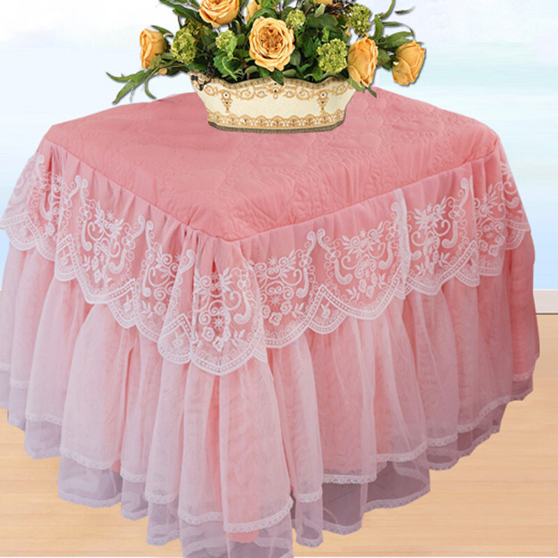 1X Lace Ruffle Dust Cover Bedside Table Small Desk Protector Princess ...