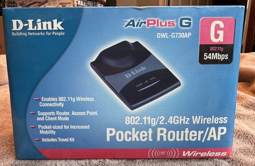 D-Link DWL-G730AP AirPlus G High Speed 2.4GHz 802.11g Wireless Pocket ...