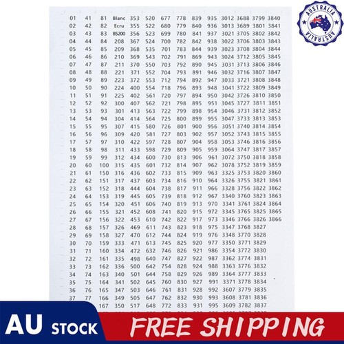 DMC Color Number Stickers 26 Letters 0-100 Round for Adults Kids (Black ...