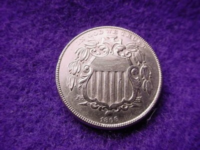 1866 SHIELD NICKEL WITH RAYS VERY ATTRACTIVE FIRST YEAR COIN!! #54 | eBay