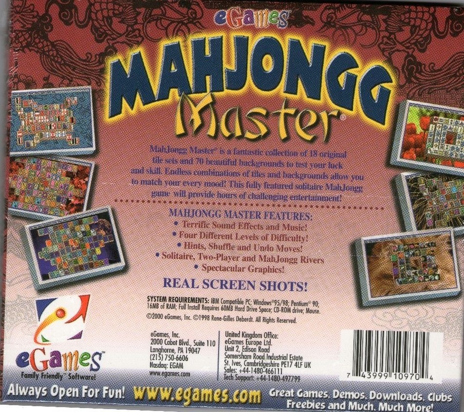 MAHJONGG MASTER | New sealed | Mahjong Majang Win 95 98 XP FREE Virtual ...