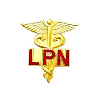LPN Caduceus Lapel Pin Licensed Practical Nurse Medical Gold Insignia ...