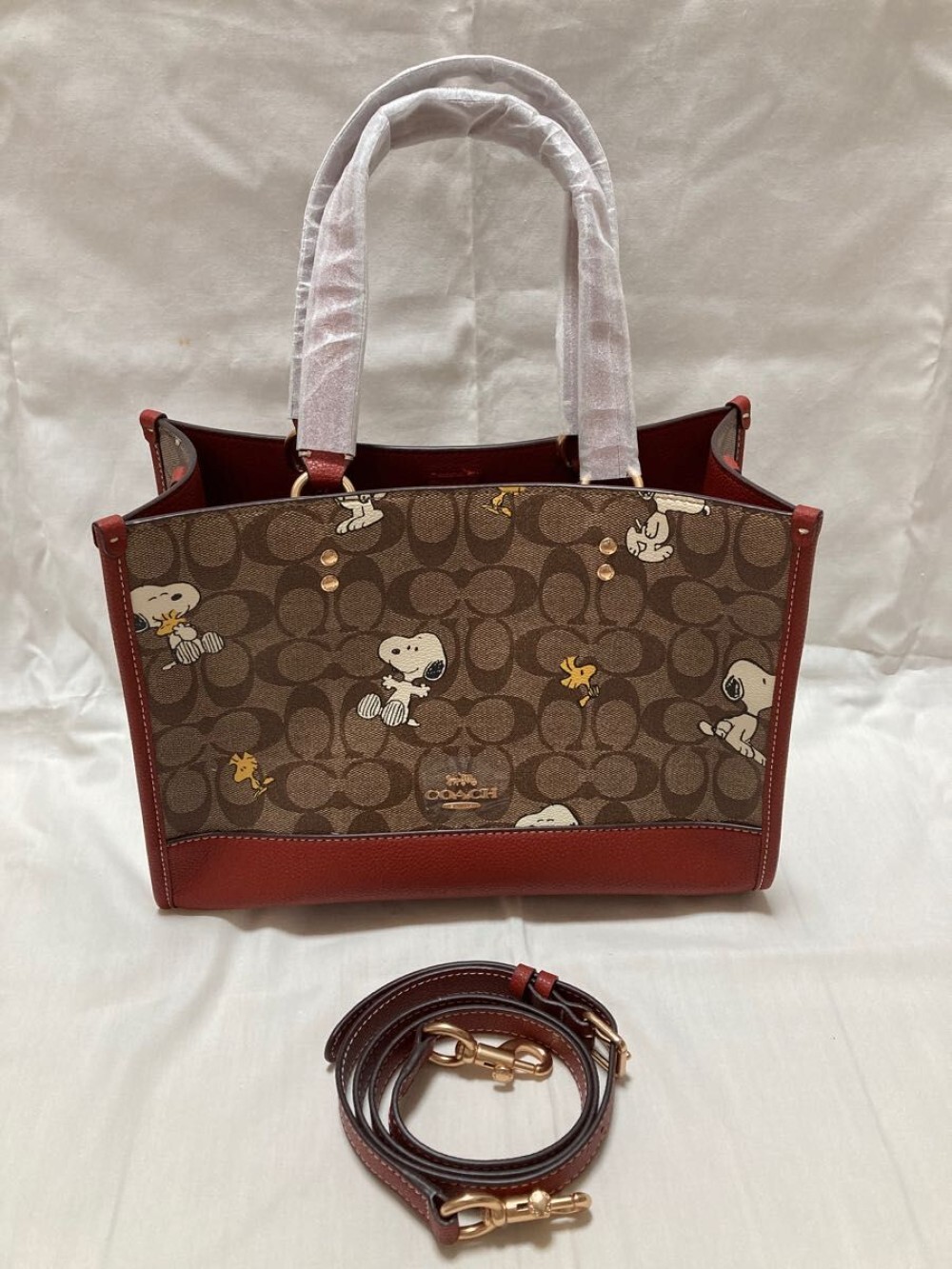 COACH+X+PEANUTS+Snoopy+Dempsey+Carryall+Signature+Snoopy+Woodstock ...