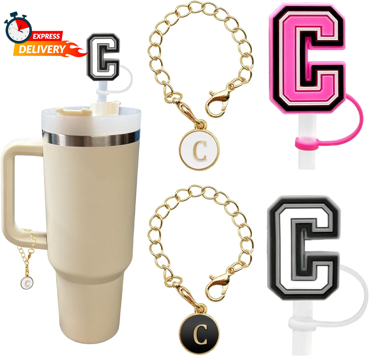 （2+2）2PCS Straw Cover for Stanley Cup 30&40 Oz 10Mm Straw Topper with ...