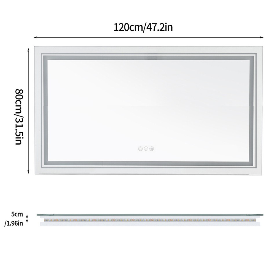 Large 500-1800MM LED Bathroom Mirror Front Backlit Anti-fog Mirror ...