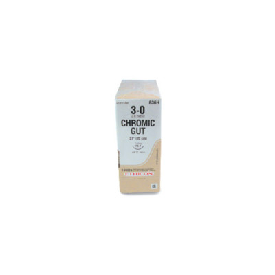J&J Ethicon 636H 3-0 Chromic Gut Absorbable Sutures with FS-2 Needle 27 ...