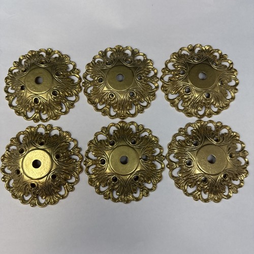 Antique Vintage Brass Socket Bobeche Rosette Chandelier Lamp Light Parts Set (6) | eBay