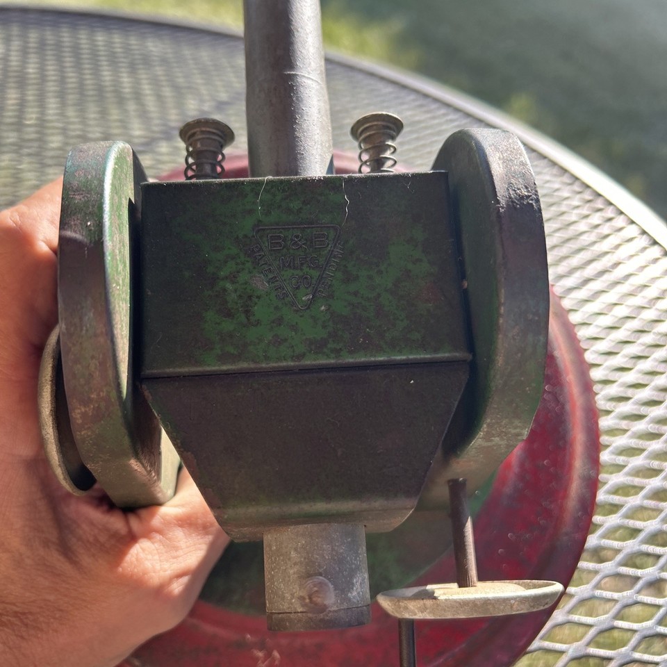 NICE LARGE VINTAGE B&B PRESSED STEEL MARBLE FIRING Spring LOADED CANNON ...