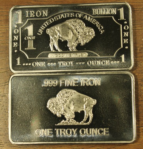One Troy Ounce .999 Fine Iron Fe Bullion Bar....................Free ...