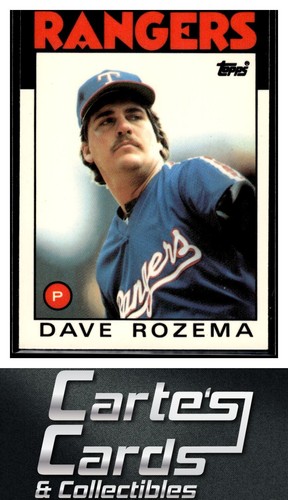 Dave Rozema 1986 Topps Tiffany #739 Texas Rangers | eBay