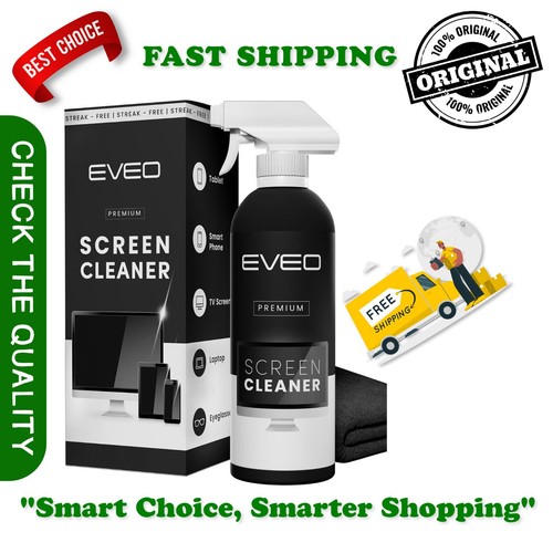 EVEO® Screen Cleaner Spray Kit (Streak-Free) TV Screen Cleaner for ...