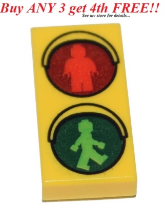 ☀️LEGO Tile 1 x 2 Traffic Light Minifig Green Walk Red Don't Walk ...