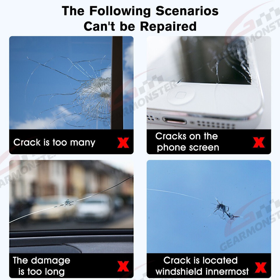 Windshield Repair Kit Quick Fix Car Wind Glass Bullseye Rock Chip Crack ...