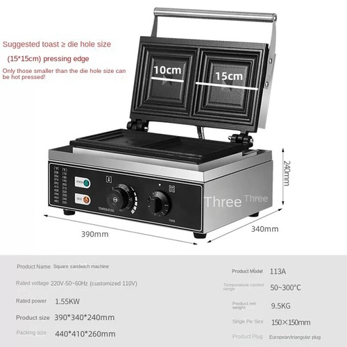 Stainless Steel Commercial Sandwich Machine Panini Press Grill Making ...