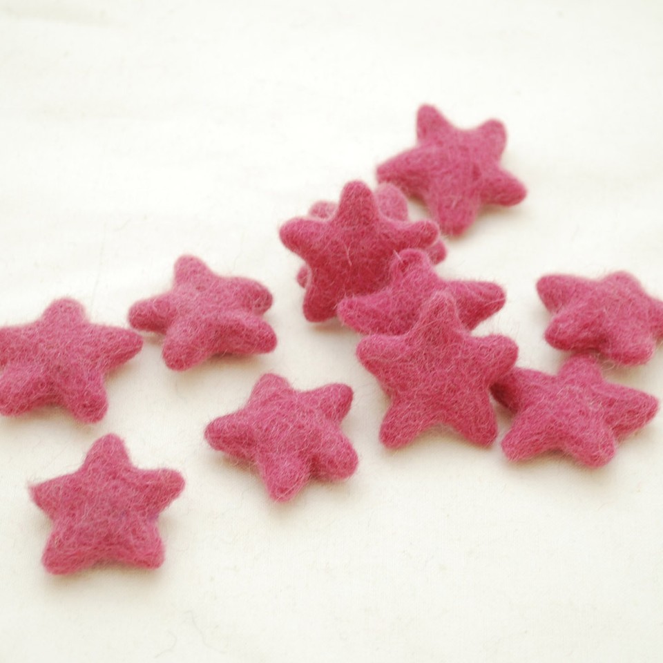100% Wool Felt Stars - 10 Felted Stars - 90 Colours to choose | eBay