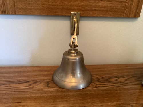 Brass Dinner Bell Hanging Door Bell With Wall Mounted Bracket 10”tall ...