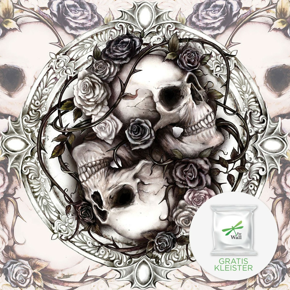 Skulls And Roses Wallpaper