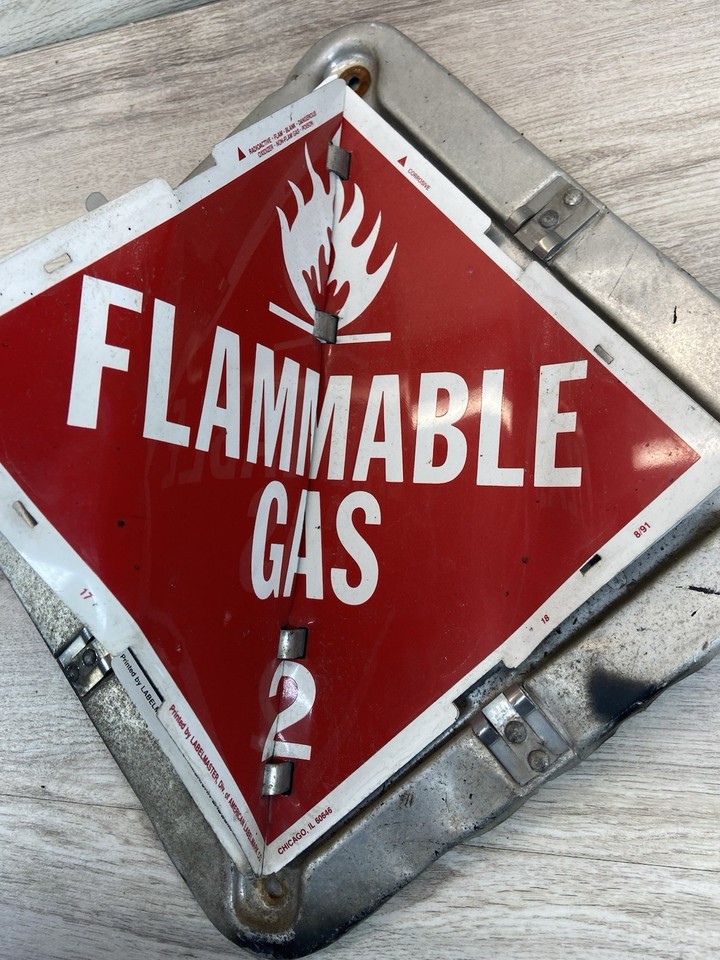 Vintage Hazard Flip Placard Signs Hazmat Semi Truck Industrial USA ...