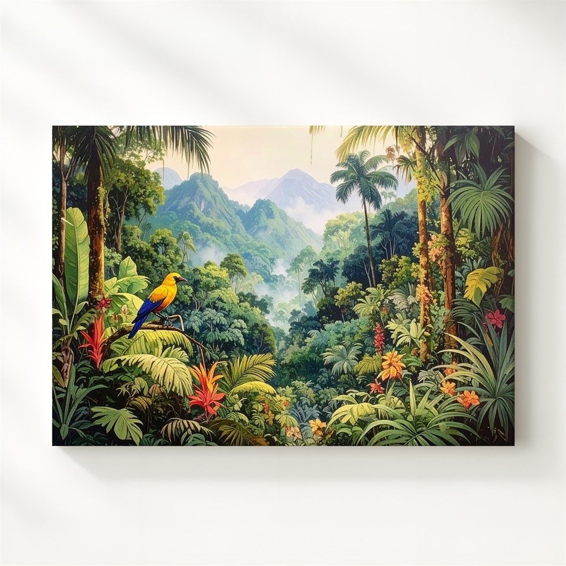 Tropical Jungle Canvas Vibrant Rainforest Art With Exotic Foliage ...