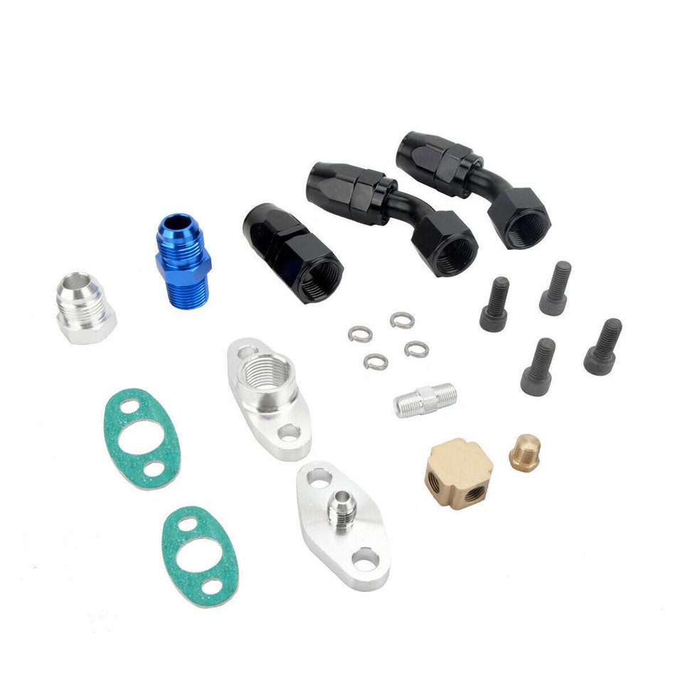 Turbo Charger Oil Drain Return Line Oil Feed Complete Kit For T3 T4 T70 ...
