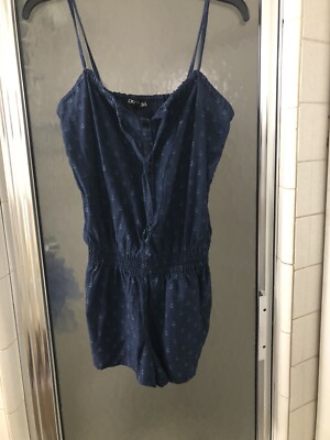 express womens top xs dark blue romper one piece anchor pattern ...