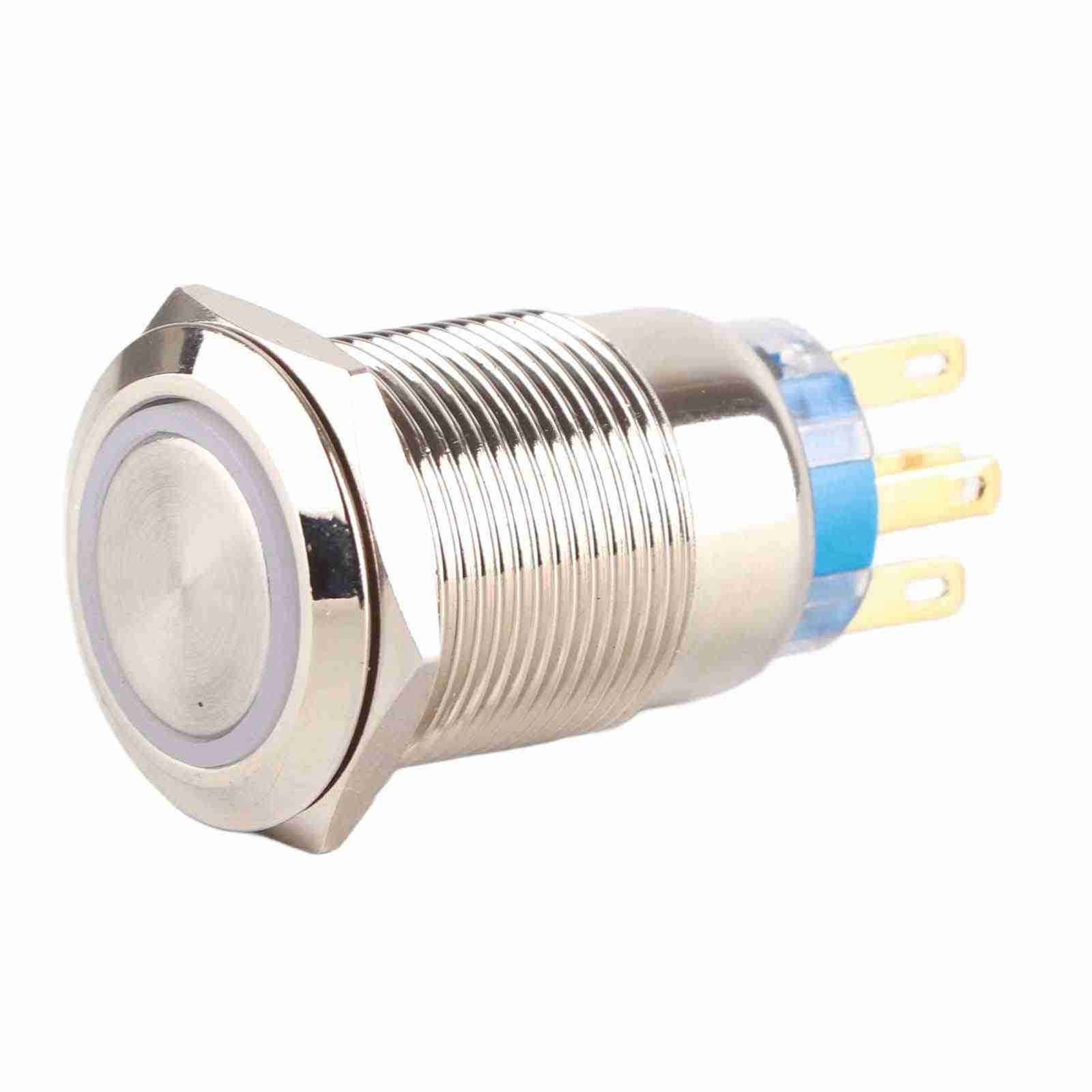 19mm 12-24V Waterproof Stainless Selflocking Latching Push Button ...