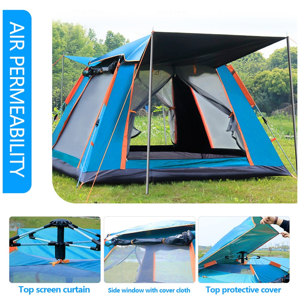 4-5 Person Camping Tent Folding Hiking Auto Instant Canopy Pop Up Tent ...