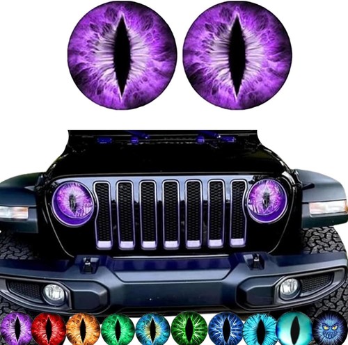 3D Stereo Beast Eyes Headlight Decals Round Eye Decals for Jeep ...