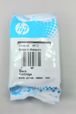 Genuine HP 21 Black Ink Cartridge, C9351A. OEM. No Box, Foil Pack. NEW ...