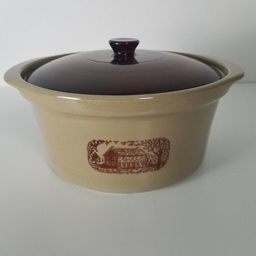 VTG 4Qt Crock Bean Pot Country Cooker Lid Western Stoneware Amana ...