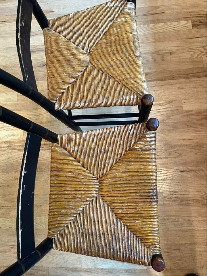 Pair of Antique Rush Bottom Chairs | eBay