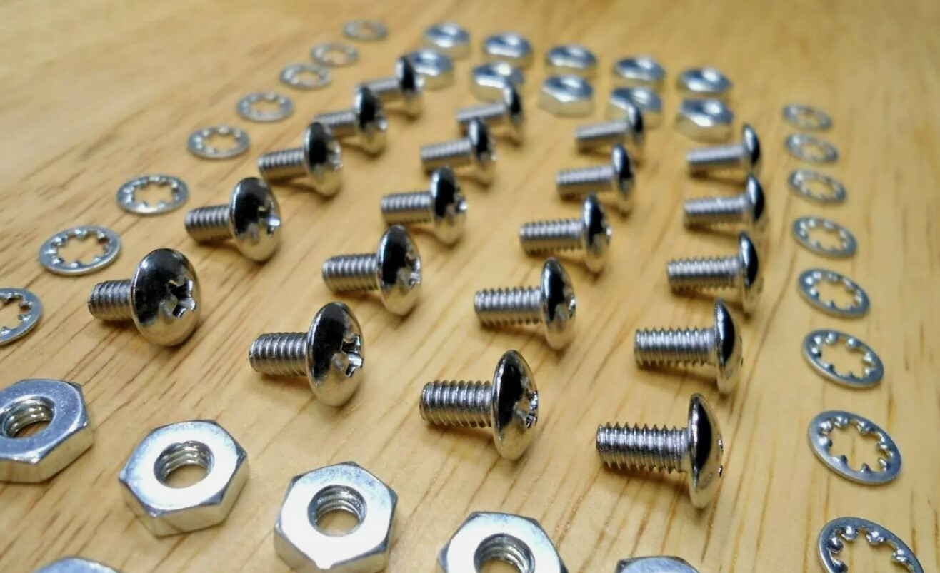 (60pcs) GRILLE CHROME SCREW KIT FOR OLD VINTAGE/CLASSIC CARS (IN PLACE ...