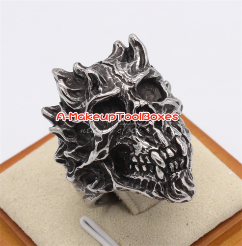 Men's Gothic Stainless Steel Monster Beast Demon Skull Finger Ring 7-13 ...