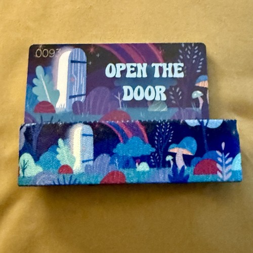 ZOX Gold Strap *OPEN THE DOOR* Sz LARGE Reversible Wristband w Card - H ...