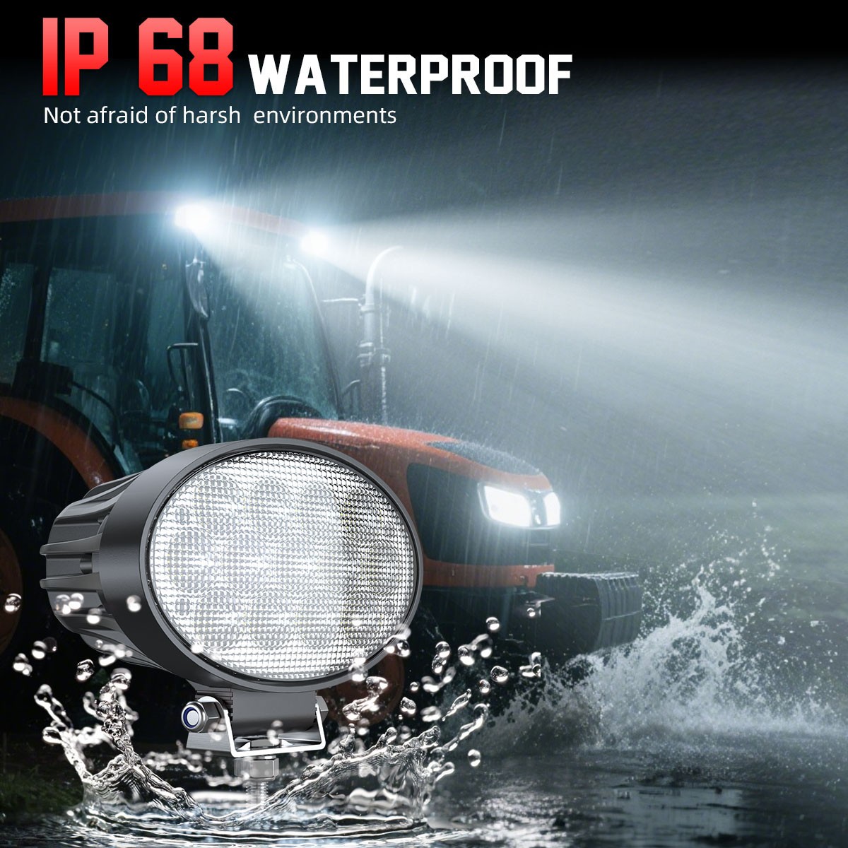 65W Oval LED Wokr Light Flood For Deere 7020-7030 8020-8030 8030T ...