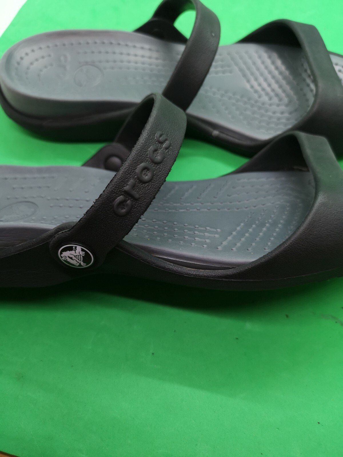 Women's Crocs Flat Low Top Rubber Black Sandals Size 10 | eBay