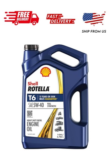 Shell Rotella T6 Full Synthetic 5W-40 Diesel Engine Oil, 1 Gallon ...