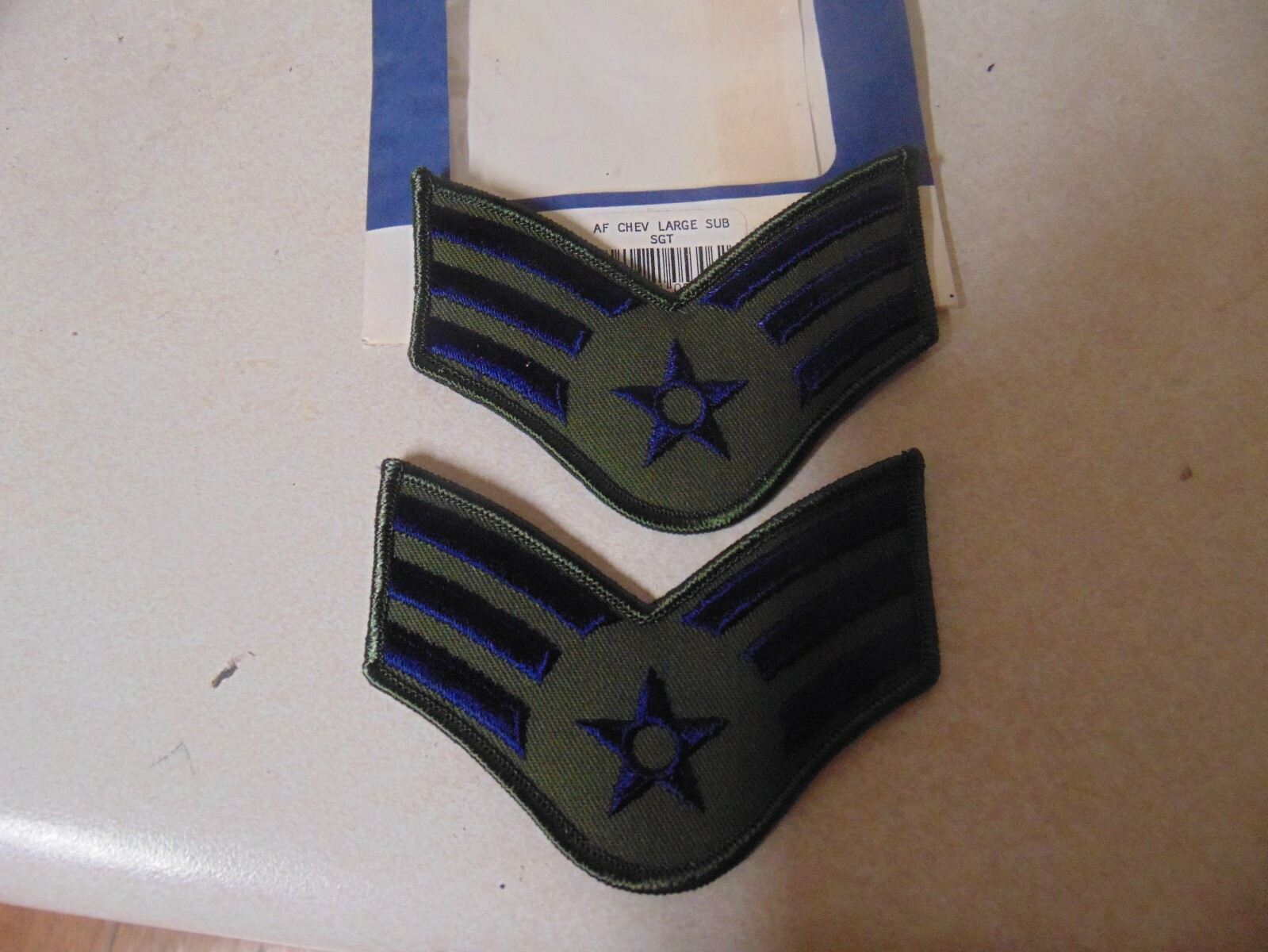 MILITARY PATCH US AIR FORCE CHEVRONS RANK SET OF 2 SERGEANT LARGE ...