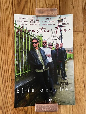 Blue October BAND SIGNED POSTER RARE ACOUSTIC TOUR 2021 JUSTIN ...