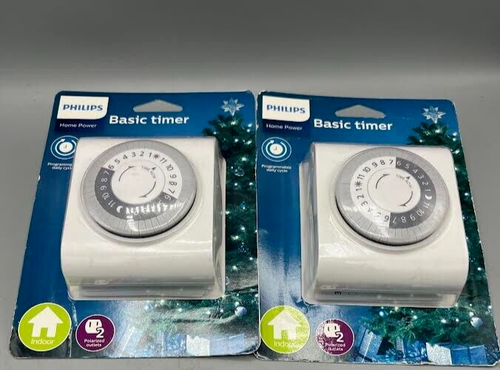 LOT OF 2 Philips Home Basic Timer Indoor Programmable Outlet ...