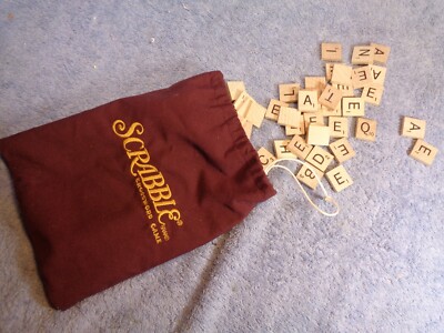 SCRABBLE Game Wood Tile Craft Design Art Random Assorted 140+ Piece Lot ...