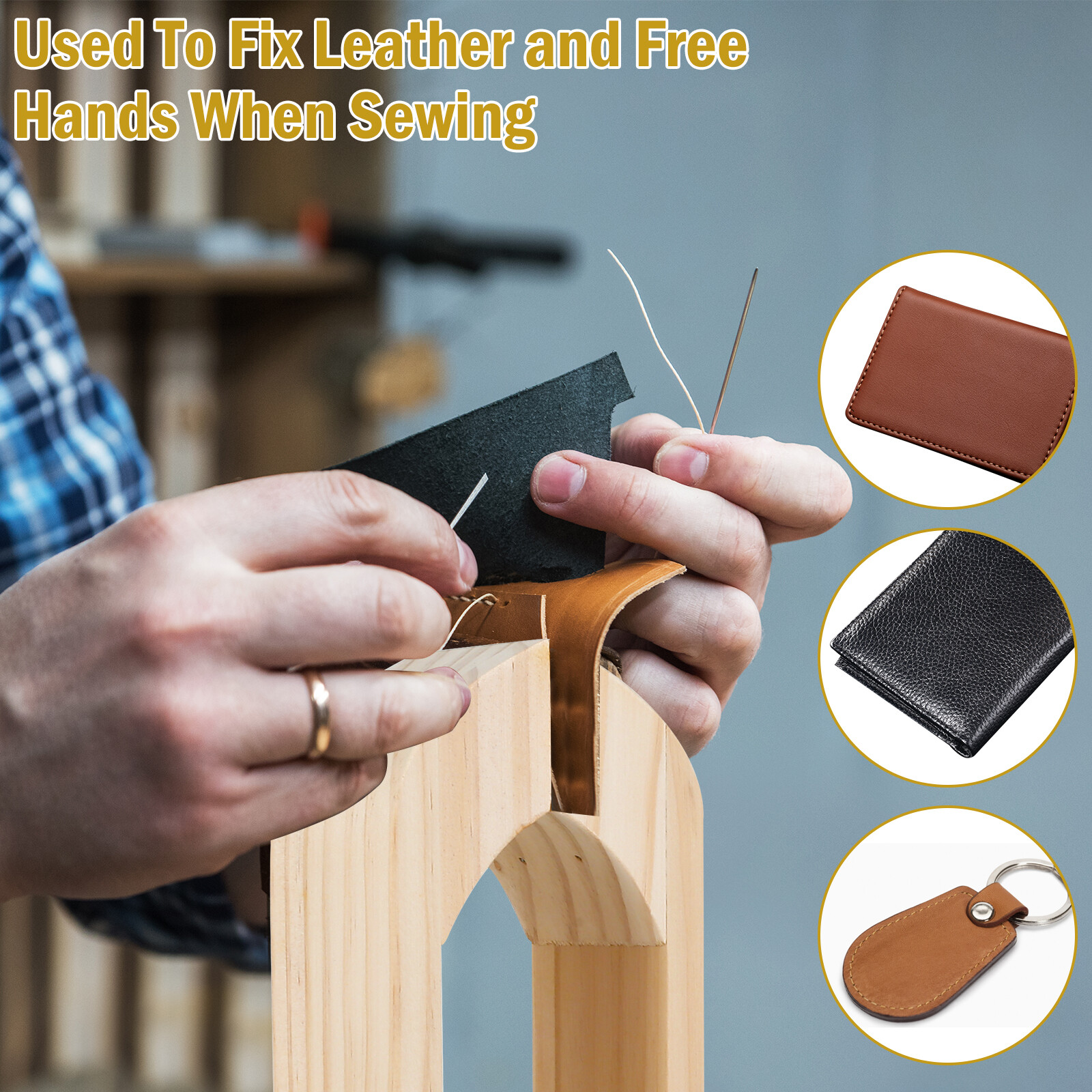 Leather Craft Hand Stitching Sewing Lacing Pony Horse Clamp Table Tools ...