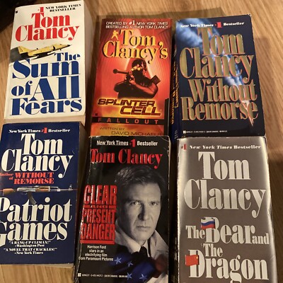 Tom Clancy Lot 6 Paperback Sum of All Fears Clear Present Danger ...