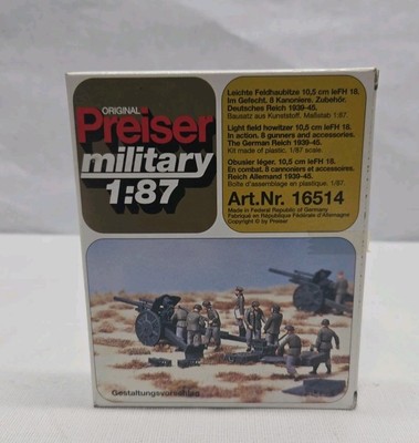 Preiser Military #16514 Military Cannon And Crew New In Box 1:87 Scale ...