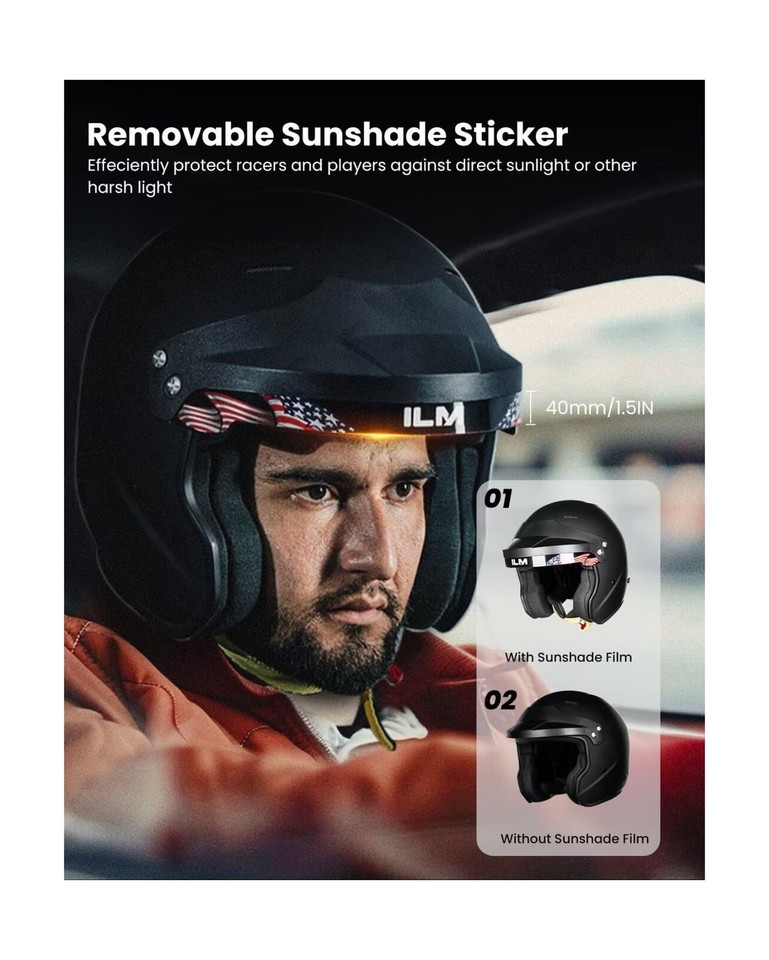 ILM Snell SA2020 Open Face Auto Racing Helmets for Men and Women Model ...