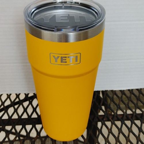 Yeti 26 Oz Gold Yellow Tumbler XL +Lid RARE Limited Design Drink ...